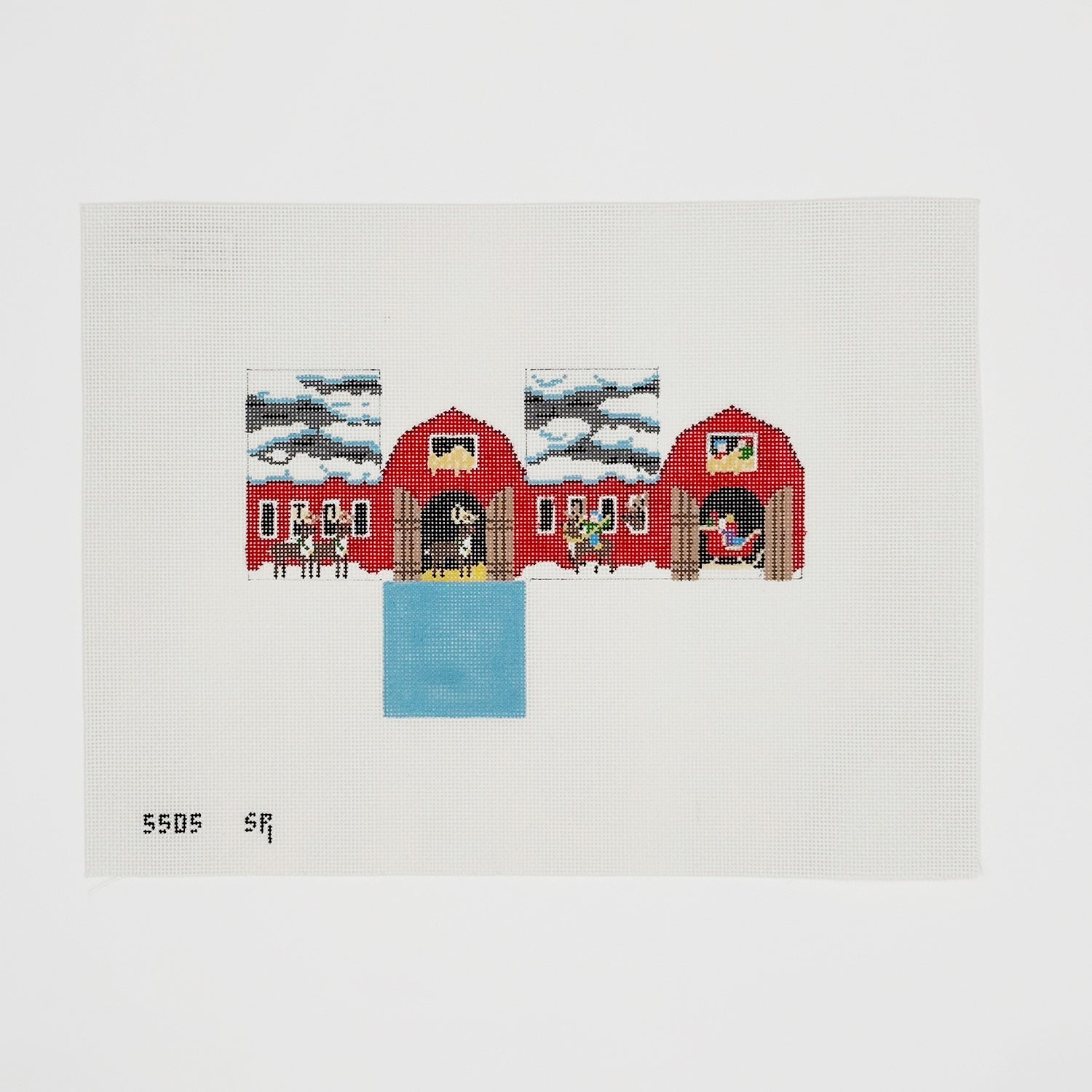 Susan Roberts Needlepoint Reindeer Barn Mini House – Mopsey Shop